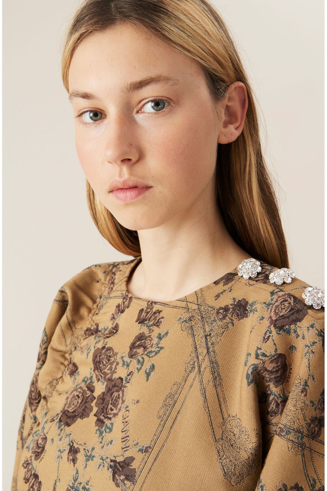 GANNI | Floral Jacquard-Pattern Mini Dress | sparklemonde.com